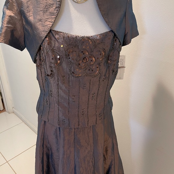 Km Collections | Dresses | Nwt Km Collection Bronze 2 Pc Gown Jacket Sz ...